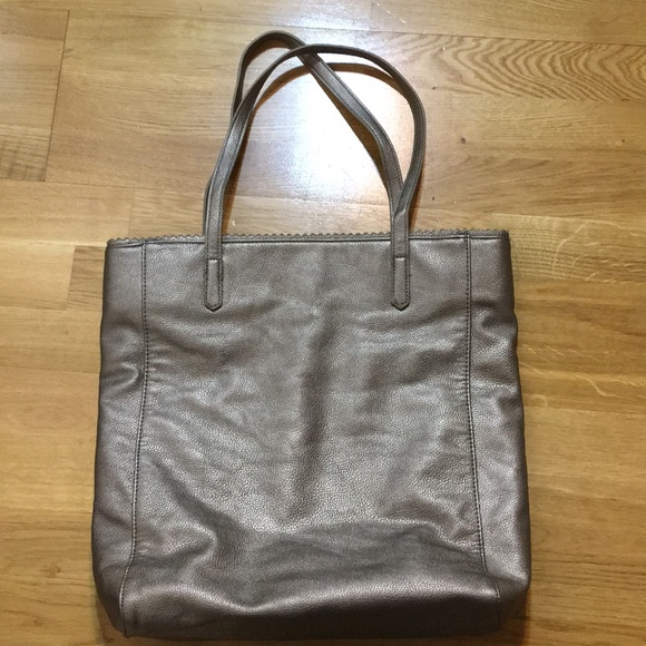 Bags | Champagne Color Shimmer Tote With Snaps New | Poshmark